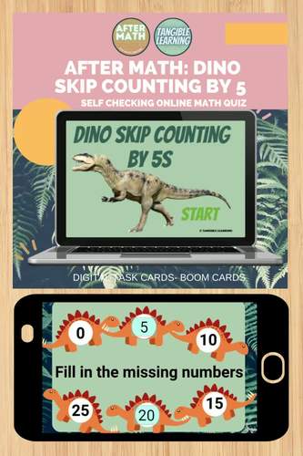 Dino Skip Counting by 5s Digital Boom Card Deck by Tangible Learning