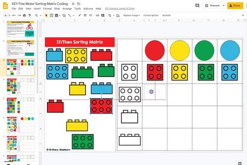 Sorting Matrix Coding Fine Motor Set To Teach Conditionals Tpt