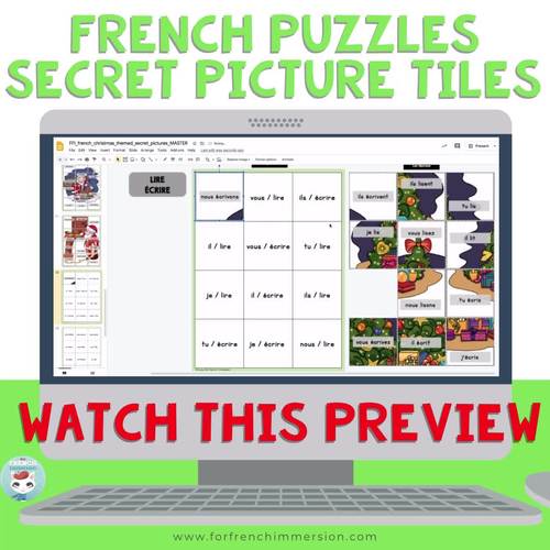 French Christmas Secret Picture Puzzles DIGITAL for Google Slides ...