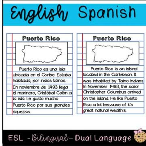 Descubrimiento de Puerto Rico (ESL Bilingual Dual Language) Story Elements