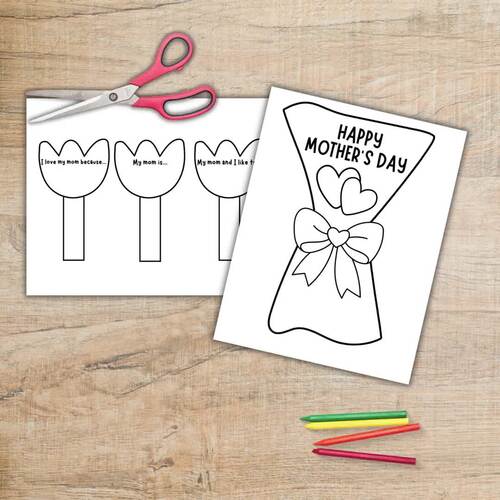 Mother's Day Flower Bouquet Writing Craft Activity, DIY Keepsake Gift ...
