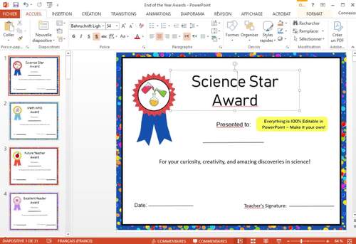 Editable End of Year Awards | Fun & Colorful Student Certificates by ...