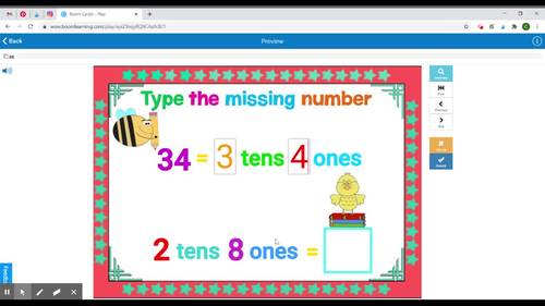 Place Value Understanding Tens and Ones Within 100 Boom Cards 1st Grade ...