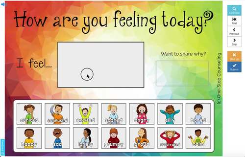 Brief Feelings Check-In Boom Card by One-Stop Counseling Shop | TpT