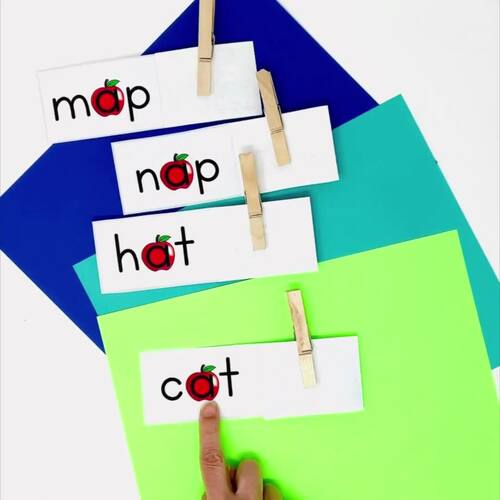 Short A CVC Self-Checking Word Cards with Real Photos | Read and Reveal