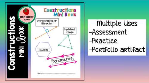 Geometric Constructions Mini Book Assessment or Practice by Mathberry Lane