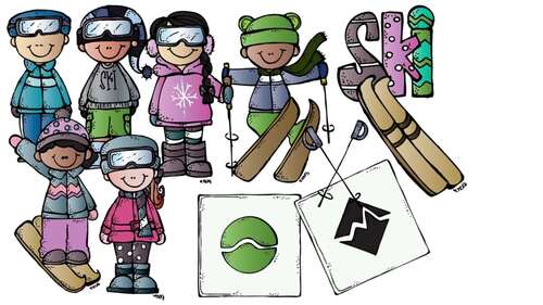 Skiing clip art winter clip art sports clip art COMBO PACK | TPT