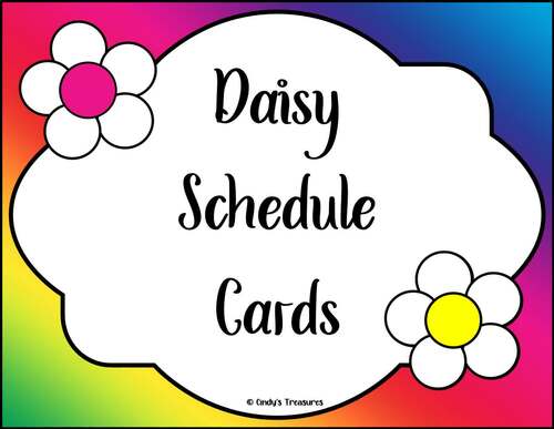 Daisy Daily Schedule Cards *Editable* by Cindy's Treasures | TPT