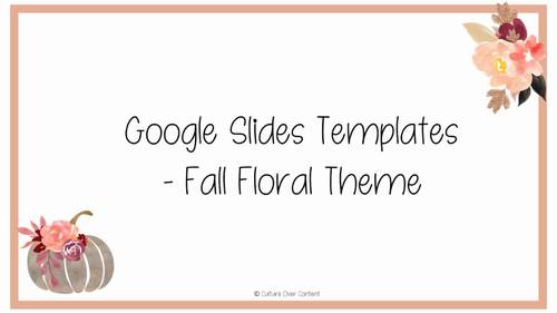 Google Slides Templates with Fall Theme by Culture Over Content | TpT