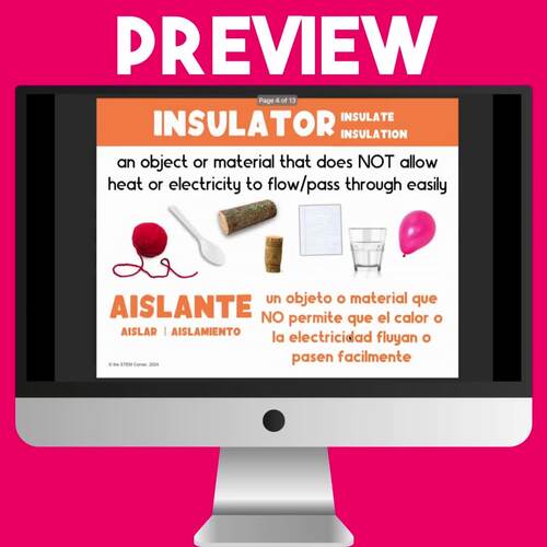 Properties of Matter Vocabulary | 5th Grade Science Bilingual Word Wall
