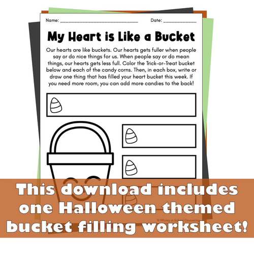 Halloween Bucket Filling Activity by Whimsy in School Counseling