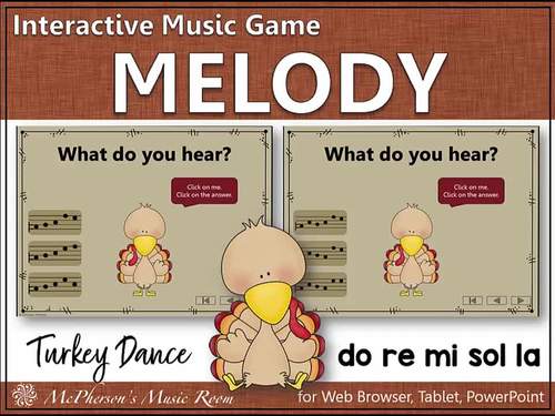 Solfege Thanksgiving Music Interactive Music Game Pentatonic {Turkey Dance}