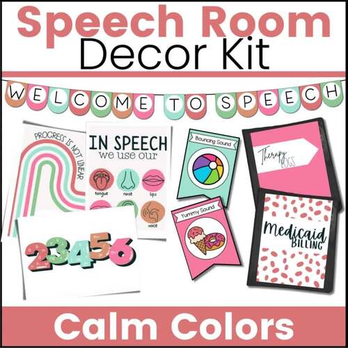 Speech Therapy Room Decor Kit - Calm Colors - Decorations, Signs and ...