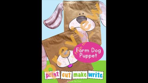 Farm Dog Paper Bag Puppet Craft – Animal Art and Writing Activity