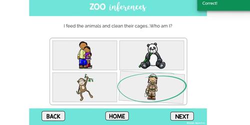 Zoo Language Activities BOOM Cards™️ Speech Therapy Digital Activities