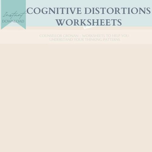Cognitive distortions worksheet, unhelpful thinking, anxiety, SEL, worries