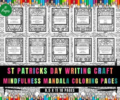 St Patricks Day Writing Craft, Relaxing Mandala Coloring Pages, No Prep