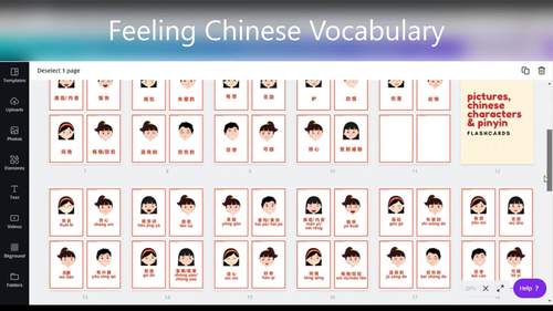 CHINESE FEELINGS FLASH CARDS | Emotion Chinese flashcards Feelings Emotions