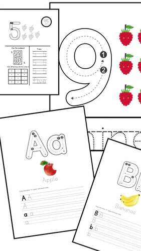 Worksheets for Preschool: Alphabet, Numbers, Shapes & Colors – Tracing ...