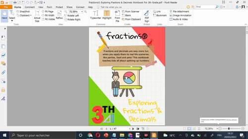 Fractions® Exploring Fractions & Decimals Workbook For 3th Grade.