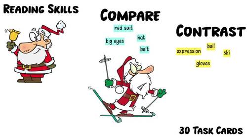 Compare and Contrast Reading Comprehension Task Cards by Aussie Waves