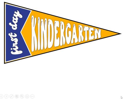 Blue and Yellow Retro First Day of School Spirit Flags by itsmrsrenner