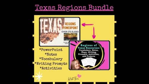 Regions of Texas PowerPoint, Notes, and Activities For Texas History ...