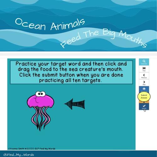 Apraxia & Speech Therapy Multiple Repetition Boom Cards | Ocean Animals