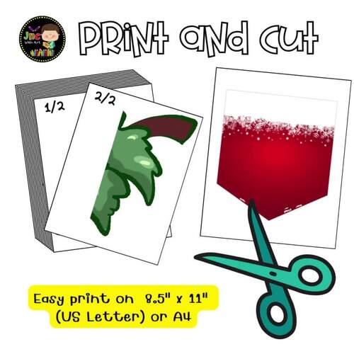 Christmas Tree Truck Bulletin Board Kit December Door Decor Editable