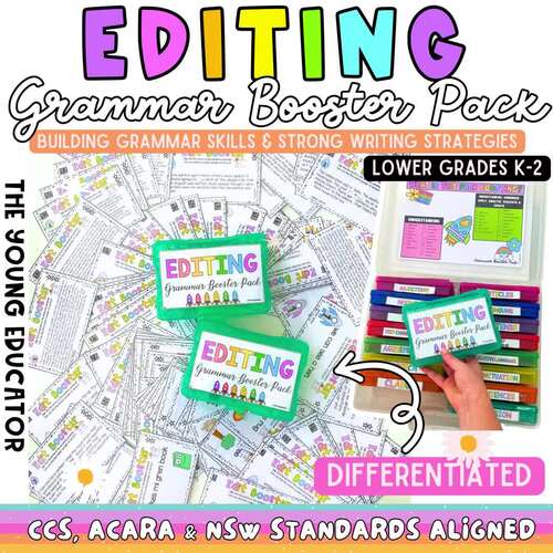 Editing Activities | GRAMMAR BOOSTER PACK | Differentiated | Grades K-2 ...