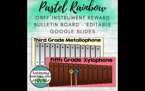 Pastel Rainbow Music Classroom Decor Bundle by Harmony with Mrs Hahn