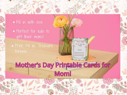 Mother’s Day Printable Cards | Affirmation Writing Activity for Kids ...