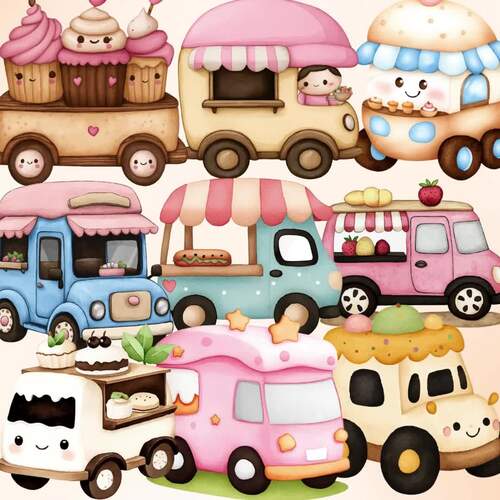 DCA011 Food Trucks Clip Art by Ping Ping Studio | TPT