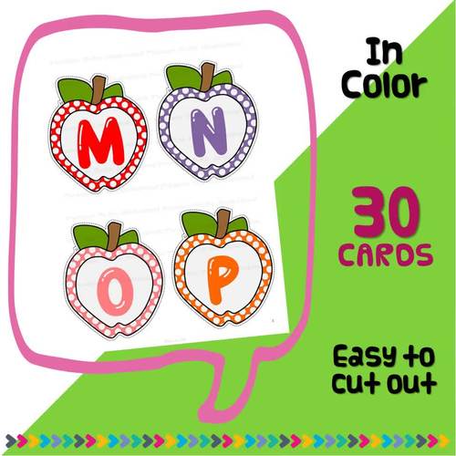Apple Uppercase Letter Cards Printable by TeKa Kinderland | TPT