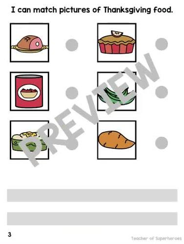 Thanksgiving Matching & Counting Work Binder (Colors, Letters, Numbers ...