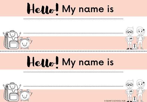 BACK TO SCHOOL|ALL ABOUT ME|NAME TAG|NAME PLATE by Blink's School Hub