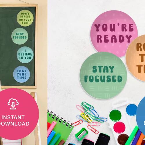 Positive Affirmations Test Motivation Cards | Printable for Exams ...