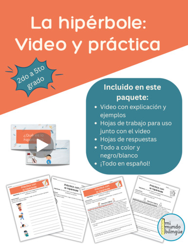 SPANISH Video and Practice: Hyperbole (Hipérbole) by Mi Mundo Bilingüe
