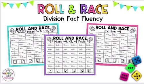 Division Roll and Race Dice Games | Fun Math Fact Fluency Practice ...