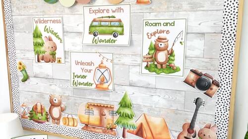 Camping Room Transformation, Bulletin Board, Posters, Back to School Decor