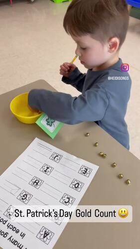 Count the Room Numbers 1-20 PLUS Gold Count for ACTIVE Kids- March Theme