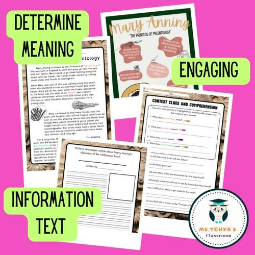 Reading Comprehension & Writing Activities | Women's History | Mary Anning