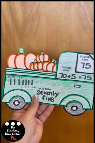 Fall Math Place Value Craft by The Teaching Diva Corner | TPT
