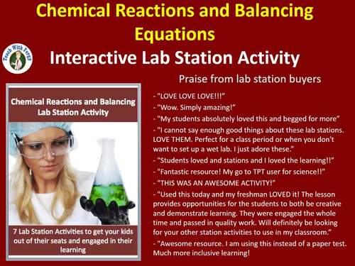 Chemical Reactions and Balancing Equations - 7 Engaging Lab Station ...
