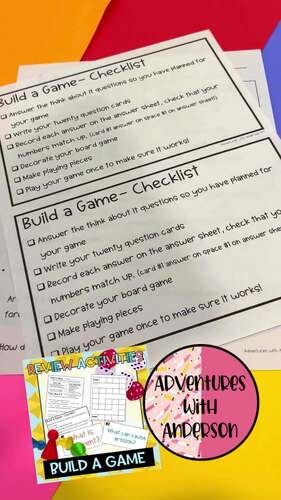 Easy Review Activity: Build a Game by Adventures with Anderson | TPT