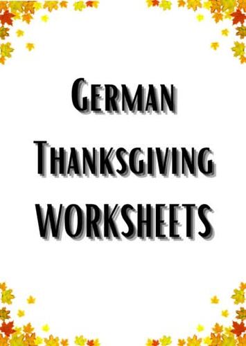 German Thanksgiving Worksheets Activity by Worksheet Whisperer | TPT