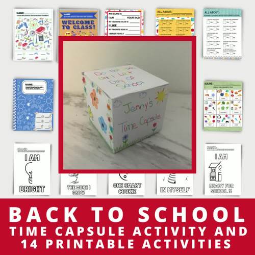 Back To School Time Capsule Activity and 14 Printable Activities by ...
