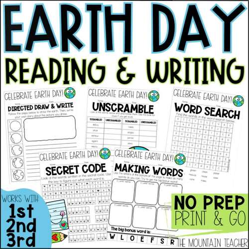 Printable Earth Day Activities - Earth Day Reading & Earth Day ELA ...