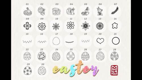 30 easter doodle for DIY own egg by Moccameen | TPT