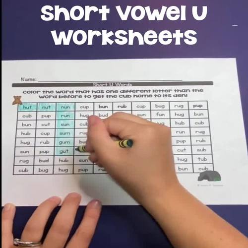 Short Vowel U Words by Simply B Teaching | TPT